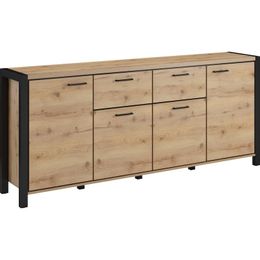 Home Affaire Sideboard &raquo;Aktiv&laquo; Breite 213 cm braun Dekorfolie, FSC -zertifizierter Holzwerkstoff, MDF