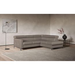 COTTA Ecksofa &raquo;Sammy L-Form&laquo; mit Kopfteilverstellung, wahlweise mit Bettfunktion & Bettkasten grau Microfaser Primabelle (100% Polyester);Die 