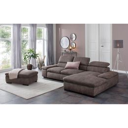 Home Affaire Ecksofa &raquo;Alberto L-Form&laquo; mit Kopfteilverstellung, wahlweise mit Bettfunktion grau 100% Polyester;Luxus-Microfaser ALTARA NUBUCK (100% 