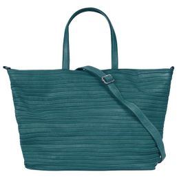 Samantha Look Damen Shopper echt Leder, Made in Italy blau