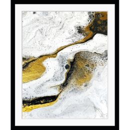 queence Bild &raquo;Tweety&laquo; Abstrakt Kunst Marmor Modern HD Premium Poster-Druck inkl. Holzrahmen grau Acrylglas, Holz, Papier