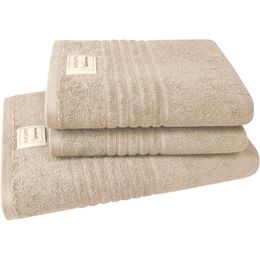 Dyckhoff Handtuch Set &raquo;Nature&laquo; Set 3 Stk. Frottier 3er Set: 2x Handt&uuml;cher, je 50 x 100 cm & 1x Badetuch 70 x 140 cm grau Frottier, Obermaterial: 100% Baumwolle