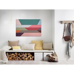 A.S. Cr&eacute;ation Leinwandbild &raquo;geometry&laquo; Abstrakt Kunst 1 Stk. tlg. Keilrahmen Farben Bunt Grafisch Abstrakt Leinwand-Bild Wohnzimmer Wand bunt Holz, Stahl