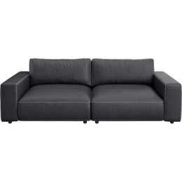 Musterring Big-Sofa &raquo;LUCIA&laquo; in vielen Qualit&auml;ten und 4 unterschiedlichen N&auml;hten, 2,5-Sitzer braun Flachgewebe FLORIS (100% Polyester);Flachgewebe VALMONT (60% 
