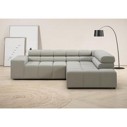 Home Affaire Ecksofa &raquo;Ancona, incl. Kopfteilverstellung + 3 Zierkissen, L-Form, Breite 249cm&laquo; wahlweise motorische Sitztiefenverstellung, B/T(H: 249/