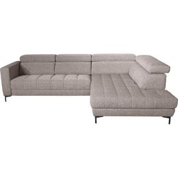 Alina Ecksofa &raquo;Bahira&laquo; Inkl. R&uuml;ckenlehnen- und Sitztiefenverstellung, Breite 306 cm braun Struktur TAT (100% Polyester)