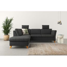 Home Affaire Ecksofa &raquo;Trelleborg L-Form&laquo; Federkern-Polsterung, wahlweise mit Bettfunktion und Stauraum grau 100% Polyester