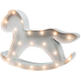 MARQUEE LIGHTS LED Dekolicht &raquo;Hobbyhorse&laquo; LED-Modul 1 Stk. Warmwei&szlig; Wandlampe, Tischlampe Schaukelpferd 19 Leuchtmittel - 31x22 cm wei&szlig;