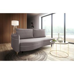 exxpo - sofa fashion Loungesofa &raquo;Ortis mit toller Kontrastnaht, Solit&auml;rm&ouml;bel, bequem, schmale Armlehne&laquo; Schlafsofa mit Bettfunktion und Bettkasten, 