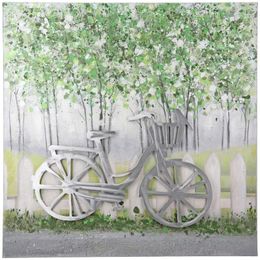 Gilde Leinwandbild &raquo;Bild quadratisch Fahrradliebe gr&uuml;n H. 60 cm&laquo; 1 Stk. tlg. Holzwerkstoff, Leinwand