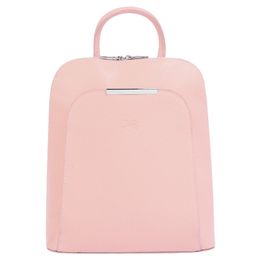 CLUTY Damen Cityrucksack echt Leder, Made in Italy rosa B/H/T: 32cm x 28cm x 12cm, onesize