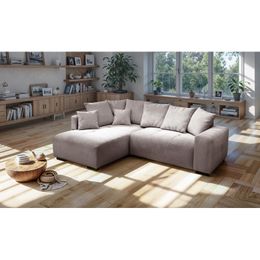 exxpo - sofa fashion Ecksofa &raquo;Arpino, elegant & bequem, Ottomane beidseitig montierbar, L-Form&laquo; Breite 243cm, komfortable Wellenunterfederung, 