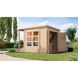 Karibu Gartenhaus &raquo;Grundfl&auml;che 4,87 qm&laquo; aus hochwertiger nordischer Fichte beige Holzwerkstoff