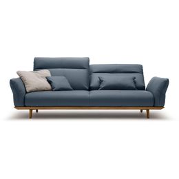 Creation BY ROLF BENZ 3,5-Sitzer &raquo;CR.460 Designsofa mit erstklassigem Sitzkomfort&laquo; Sockel und F&uuml;&szlig;e in Nussbaum, Breite 228 cm blau NaturLEDER OSKAR (