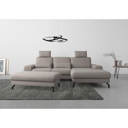 Sit & More sit&more Ecksofa &raquo;Cinturo L-Form&laquo; inklusive Sitztiefenverstellung und Federkern, Sitzh&ouml;he 45 cm grau