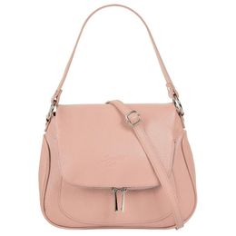 Samantha Look Damen Umh&auml;ngetasche echt Leder, Made in Italy rosa
