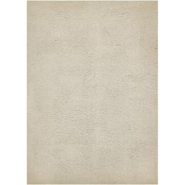 OTTO home Teppich &raquo;Santos&laquo; rechteckig 27 mm H&ouml;he Uni-Farben, sehr weicher Flor, fu&szlig;warm beige Polyester