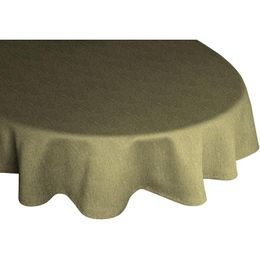 WIRTH Tischdecke &raquo;TORBOLE&laquo; oval gr&uuml;n Baumwolle, Polyester