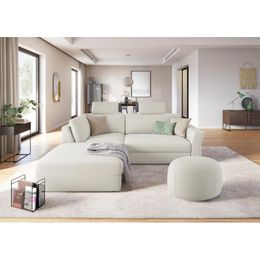 Sit & More sit&more Ecksofa &raquo;Cadabra L-Form&laquo; Breite 243 cm, inklusive Sitztiefenverstellung beige Samtoptik (100% Polyester);Soft clean (98% Polyester, 2% 