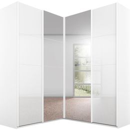 Rauch Schwebet&uuml;renschrank &raquo;Kleiderschrank Garderobe Eckkleiderschrank QUADRA mit edler Glasfront&laquo; in den H&ouml;hen 210/229 cm, inkl. Soft-Close-Funktion, 