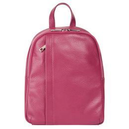 Samantha Look Damen Cityrucksack Echt Leder, Made in Italy pink B/H/T: 29cm x 9cm, onesize