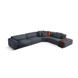 Egoitaliano Ecksofa &raquo;Beverly, extravangantes Designsofa mit erstklassigem Sitzkomfort&laquo; wahlweise mit elektrischer Relaxfunktion, Kopfteilverstellung grau