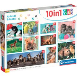 Clementoni Puzzle &raquo;10in1 Supercolor, Noli, Tierfreunde&laquo; Made in Europe bunt Pappe