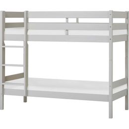 Hoppekids Etagenbett &raquo;ECO Comfort Kinderbett 90x200 oder 70x160 aus Massivholz in 4 Farben&laquo; T&Uuml;V, FSC und Nordisches Umweltzeichen &ndash; wahlweise mit Matratzen grau