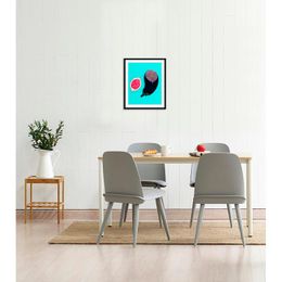 queence Bild &raquo;Stephan&laquo; Essen Figuren Kunst Lebensmittel Obst Obst Bilder 1 Stk. tlg. HD Premium Poster-Druck inkl. Holzrahmen blau Acrylglas, Holz, 