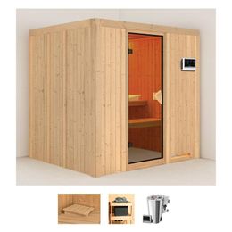 Karibu Sauna &raquo;Dima&laquo; Set, Ofen 3,6 kW Bio-Ofen externe Strg. easy beige