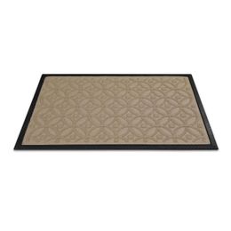 Wecon Home Fu&szlig;matte &raquo;Midnight Mosaic&laquo; rechteckig 4 mm H&ouml;he pflegeleicht, rutschfest, Ornamente, Innen & Au&szlig;en, Schmutzfangmatte beige Polyester