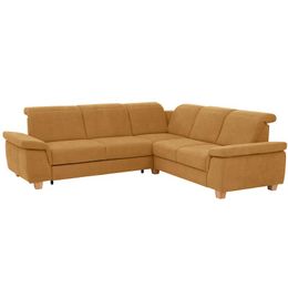 Home Affaire Ecksofa &raquo;Dalia L-Form&laquo; mit Federkernpolsterung, wahlweise mit Bettfunktion, Bettkasten gelb Luxus-Microfaser Florence (100% Polyester);
