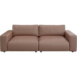 Musterring Big-Sofa &raquo;LUCIA&laquo; in vielen Qualit&auml;ten und 4 unterschiedlichen N&auml;hten, 2,5-Sitzer braun Flachgewebe FLORIS (100% Polyester);Flachgewebe VALMONT (60% 