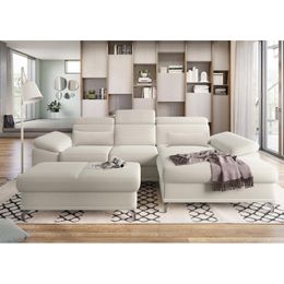 Sit & More sit&more Ecksofa &raquo;Cabrio L-Form, B: 295 cm, mit Sitztiefen-, Arm- & Kopfteilverstellung&laquo; 2 Nierenkissen, Federkern, optional Bettfunktion und Stauraum