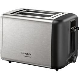 Bosch Toaster &raquo;TAT3P420DE DesignLine Edelstahl&laquo; 2 kurze Schlitze 820 W schwarz Toaster