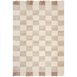 FLAIR RUGS Teppich &raquo;Eric&laquo; rechteckig 4 mm H&ouml;he Boucle-Effekt, Hoch-Tief-Flor beige Baumwolle, Polyester, Wolle