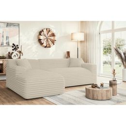 Home Affaire Ecksofa &raquo;LILLIANA Designsofa, L-Form mit Recamiere rechts/links bestellbar&laquo; L-Form mit Wellenunterfederung, Ma&szlig;e B/T/H: 256/160/76 cm 
