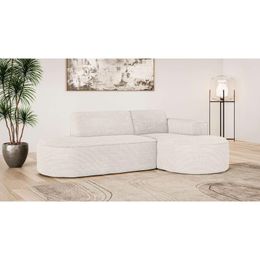 OTTO home Ecksofa &raquo;ADELLA Design-Sofa mit Recamiere rechts/links, 248/159/76 cm&laquo; L-Form mit Wellenunterfederung, runde Form, auch in Cord 100% 