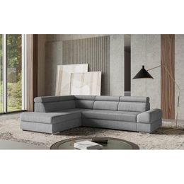 Sit & More sit&more Ecksofa &raquo;Broadway L-Form&laquo; mit verstellbaren Kopfteilen, wahlweise mit Bettfunktion grau 100% Polyester