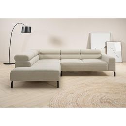 Home Affaire Ecksofa &raquo;Antonelli, L-Form, inkl. Kopfteilverstellung, Breite 276 cm&laquo; mit elektrischer Sitztiefenverstellung, in Cord, natur beige 95% 