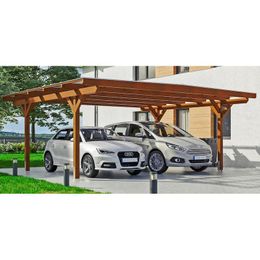 Skan Holz Doppelcarport &raquo;Odenwald&laquo; Leimholz 546 cm braun braun