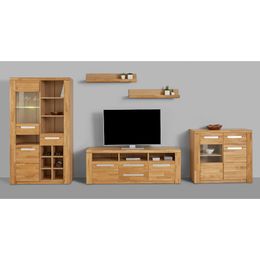 OTTO home Wohnwand &raquo;Kolding&laquo; Set, 5 Stk. tlg. braun Holz teilmassiv