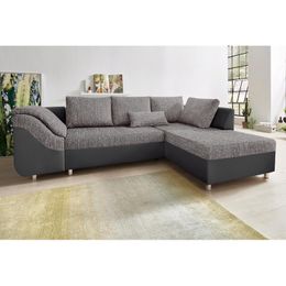 Collection AB Ecksofa &raquo;Sally L-Form&laquo; mit und ohne Bettfunktion, inklusive loser R&uuml;cken- und Zierkissen schwarz Microfaser PRIMABELLE (100% Polyester) 