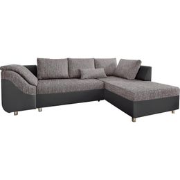 Collection AB Ecksofa &raquo;Sally L-Form&laquo; mit und ohne Bettfunktion, inklusive loser R&uuml;cken- und Zierkissen schwarz Microfaser PRIMABELLE (100% Polyester) 
