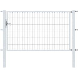 Alberts Zauneinzelt&uuml;r &raquo;Flexo&laquo; 200 cm Breite, in versch. H&ouml;hen silber Stahl