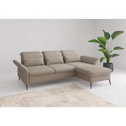 Sit & More sit&more Ecksofa &raquo;Emely, inkl. Sitztiefenverstellung&laquo; wahlweise mit Bettfunktion,Bettkasten,Kopf- & Armteilverstellung grau 95%Polyester, 5% Polyamid