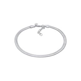 Elli Premium Damen Fu&szlig;kette &raquo;Schlangenkette Flach Elegant 925 Silber&laquo; silber