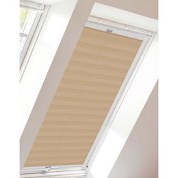 SUNLINES Dachfensterplissee &raquo;StartUp Style Crepe&laquo; Lichtschutz verspannt mit F&uuml;hrungsschienen beige Obermaterial: 100% Polyester