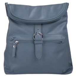 Forty Damen forty&deg; Cityrucksack echt Leder, Made in Italy blau B/H/T: 28cm x 30cm x 8cm, onesize