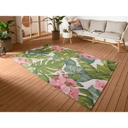 Hanse Home Outdoorteppich &raquo;Tropical&laquo; rechteckig 3 mm H&ouml;he In-& Outdoor, Teppich, Wetterfest, Balkon, Garten, Wohnzimmer, Floral bunt Polyester, 